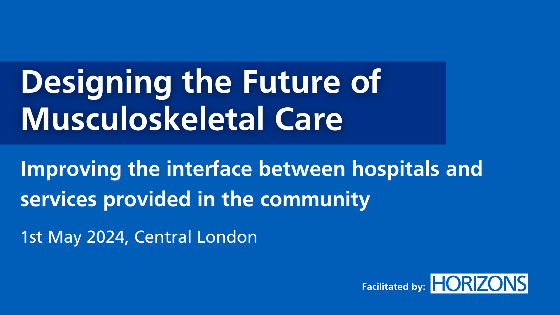 Improving the interface between MSK services provided in hospitals and ...